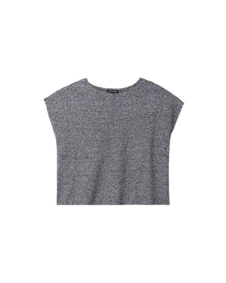 Eileen Fisher Crew Neck Box Top Black White – BLU'S