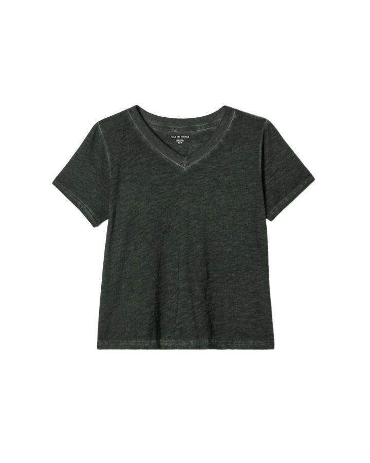 Eileen Fisher Hazy Slub Cotton Tee BLU S Eileen Fisher Hazy Slub Cotton Tee BLU S