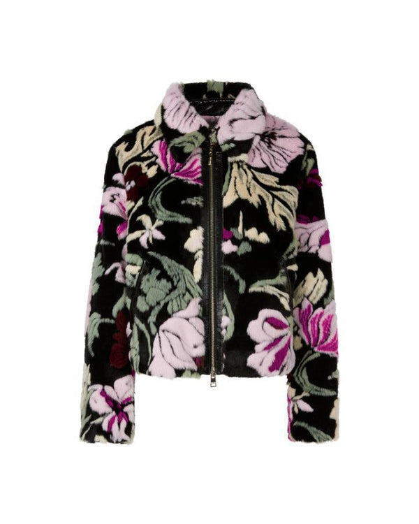 Marc Cain Floral Faux Fur Bomber Jacket – BLU'S