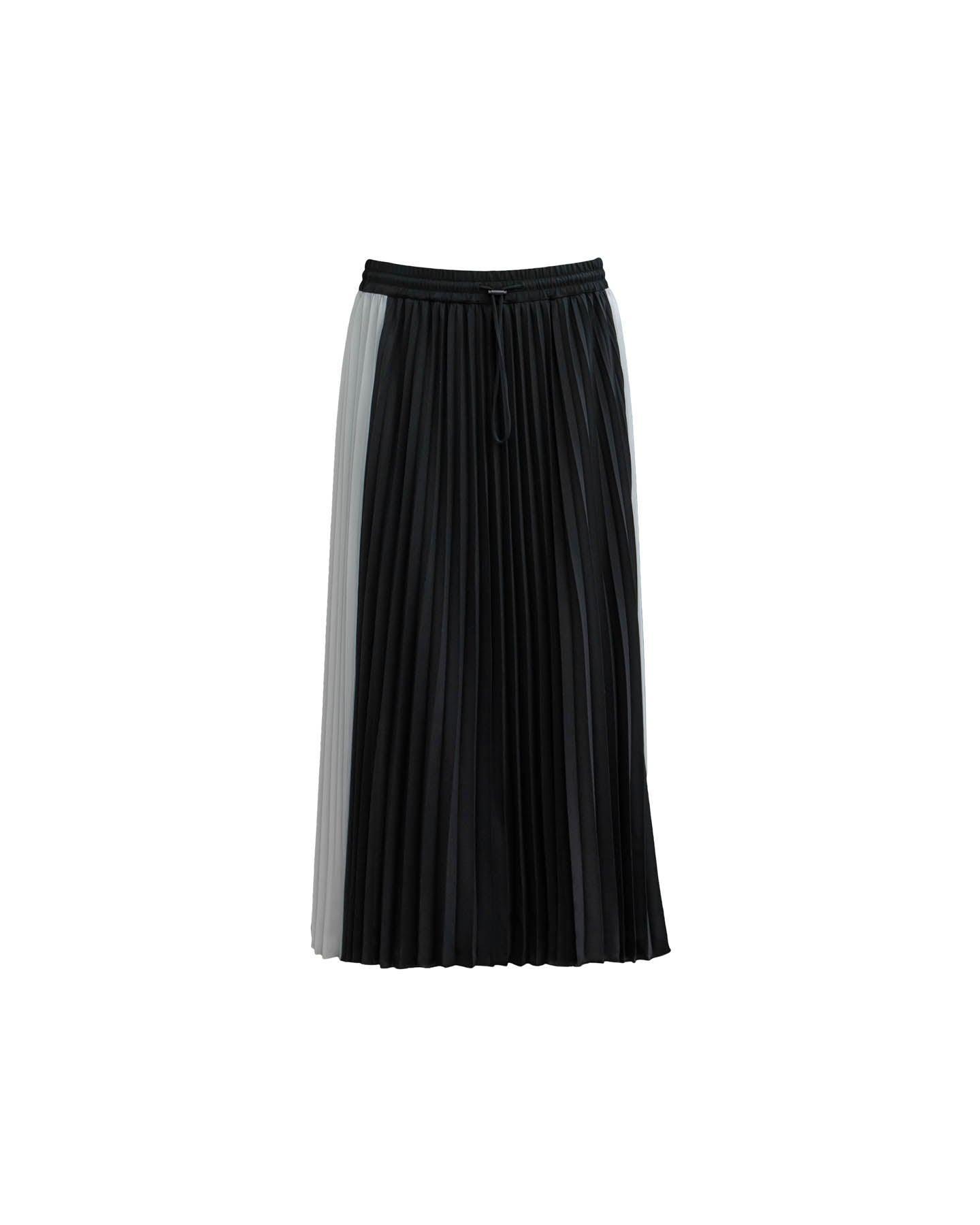 Black and White Colorblock Pleated Skirt – BLU'S