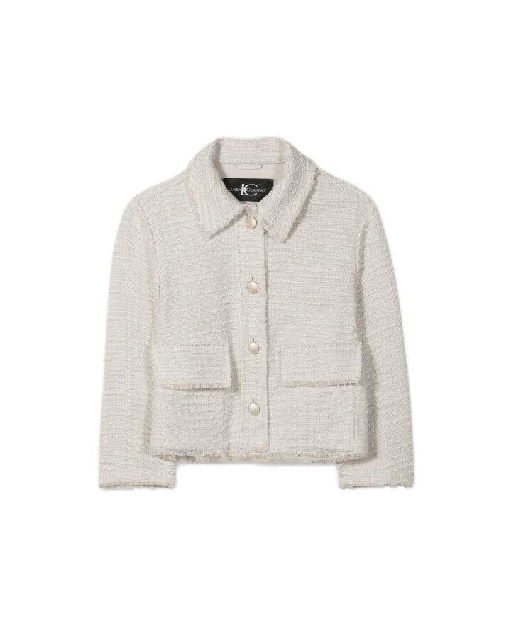 Cropped Tweed Look Jacket – BLU'S