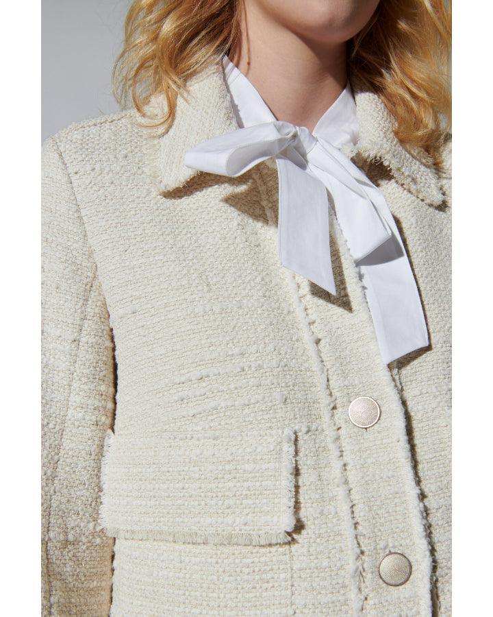 Cropped Tweed Look Jacket – BLU'S