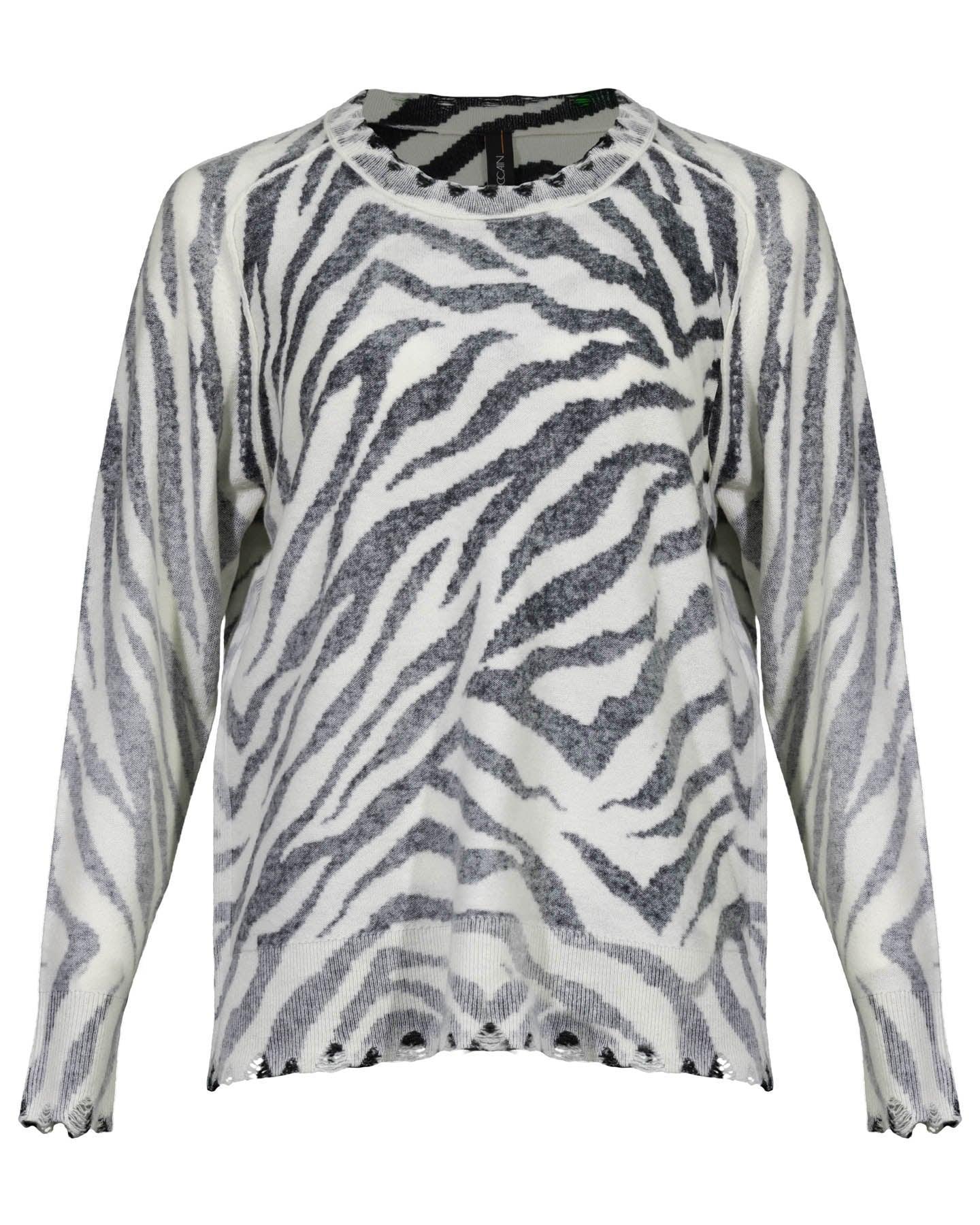 Zebra Print Cashmere Wool Sweater – BLU'S